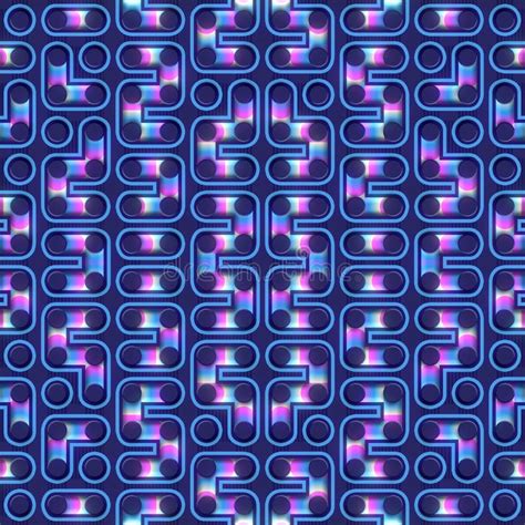 Cartoon Symmetrical Geometric Pattern With Iridescent Neon Gradient 3d Rendering Background