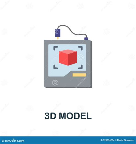 3d Model Flat Icon Colored Sign From Machine Learning Collection