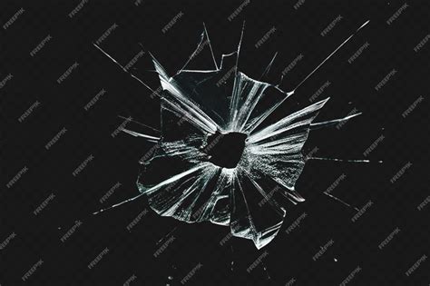 Premium Psd Realistic Style Broken Glass Shatter Effect On
