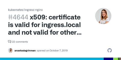 X509 Certificate Is Valid For Ingresslocal And Not Valid For Other