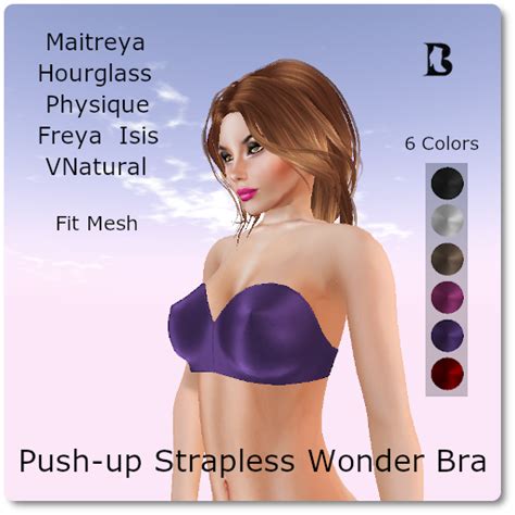 Second Life Marketplace Secret Fox Push Up Strapless Wonder Bra