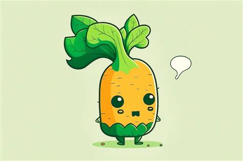 Premium Photo Watercolor Cute Carrot Cartoon Character