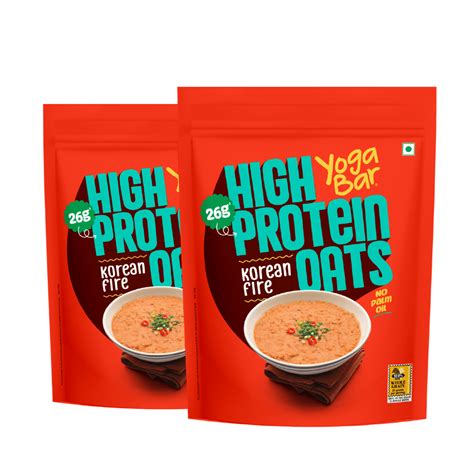 Yogabar High Protein Oats Korean Fire 26g Protein Per 100g No
