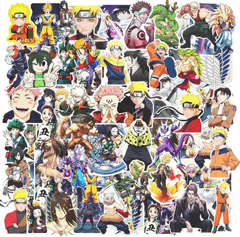 Pack Of 56 Naru Anime Aesthetic Vinyl Stickers For Laptop Journal