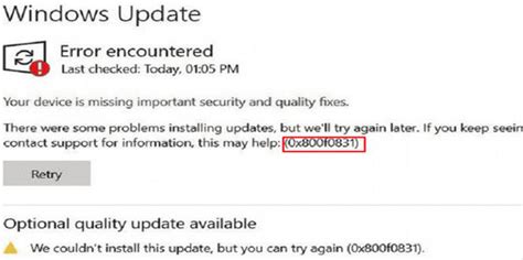 如何解决windows 10更新错误代码0x800f0831360新知