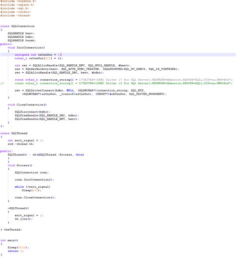 Application Hangs On Exit When Trying To Use Odbc Driver 17 For Ms Sql