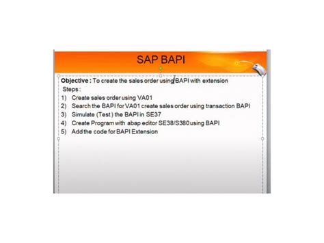 how to create sales order using bapi in sap abap ex pptx