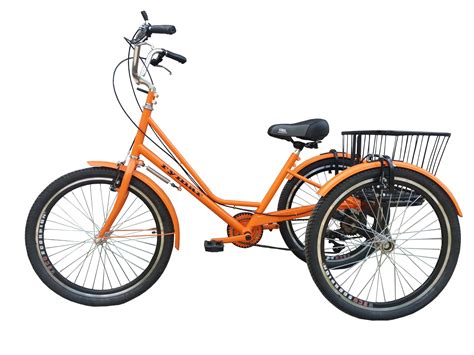 Трехколесный велосипед для взрослых Городской с корзинкой 24