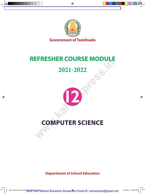 12 Computer Science Em Pdf Random Access Memory Read Only Memory