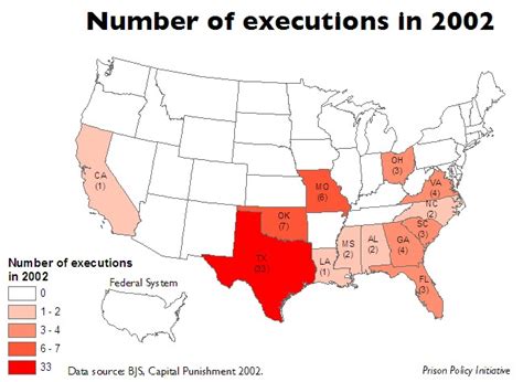 number of executions per state 2002 prison policy initiative