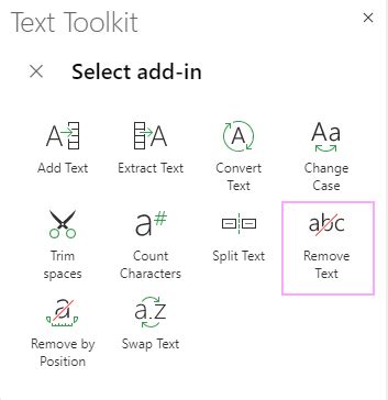 Remove Chars Strings From Your Cells In Excel With The Text Toolkit Add In