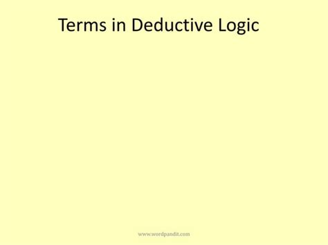 Deductive Logic Ppt