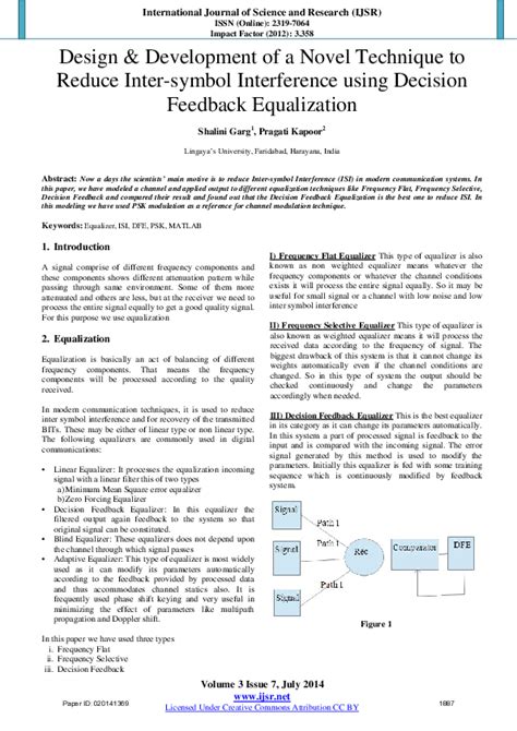 Pdf Design And Development Of A Novel Technique To Reduce Inter Symbol