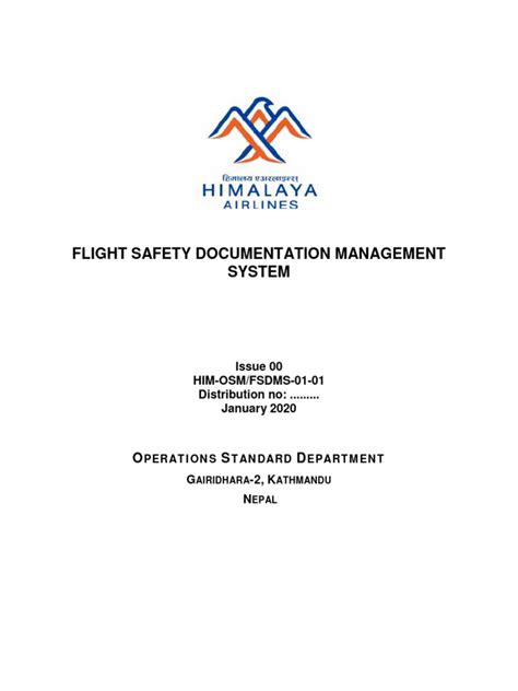 Fsdms Sec 0 Flight Safety Documentation Management System Pdf