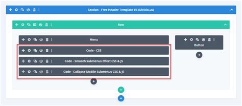 Free Download Divi Header Template With Smooth Submenus Effect