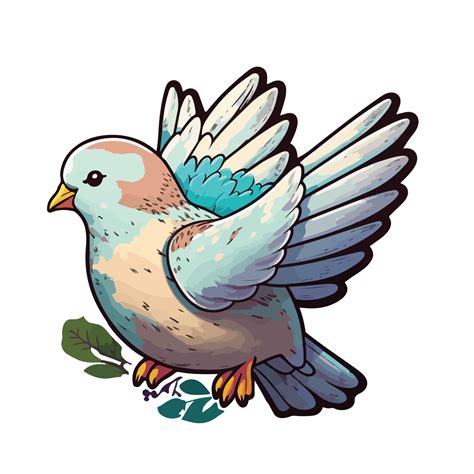 Cute Dove Cartoon Style 20901676 Vector Art At Vecteezy