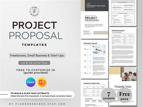Project Proposal Template Business Plan Graphic By Plannersbybee · Creative Fabrica
