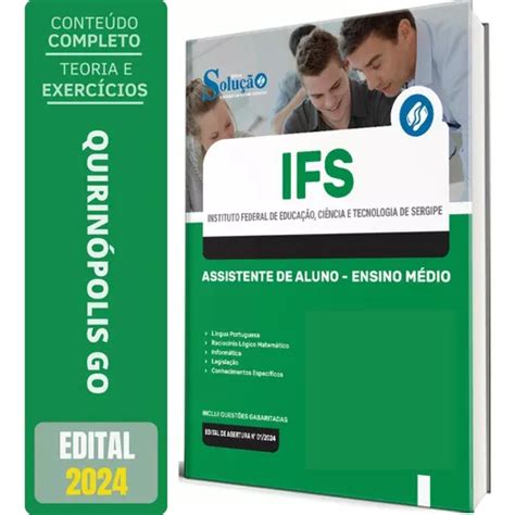 Apostila Ifs 2024 Assistente De Aluno Ensino Médio Frete Grátis