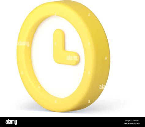 Time Stopwatch Chronometer Yellow Deadline Checking Alarm Clock Badge 3d Icon Realistic Vector