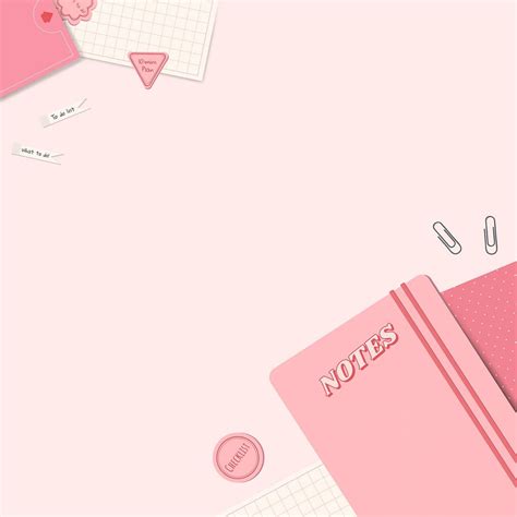 Pink Notepad Planner Vector Free Image By Chayanit Pink Notepad Vector Free