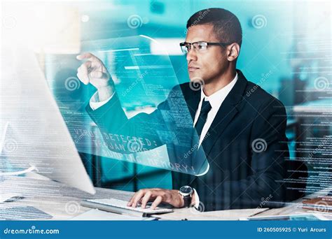 Cyber Security Safety And It With Businessman And Computer Virus With Password Phishing Or