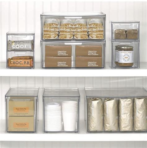 Mdesign Stackable Storage Containers Box With Pull Out Drawer Stacking Plastic Drawers Bins