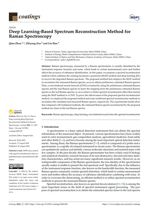 pdf deep learning based spectrum reconstruction method for raman