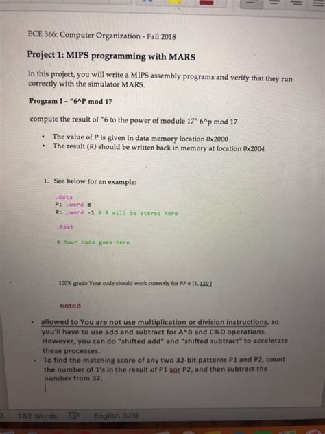 Solved Ece 366 Computer Organization Fall 2018 Project 1