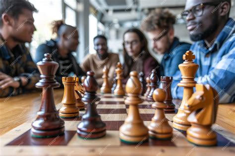 Premium Photo Group Therapy Session Using Chess For Communication And