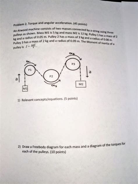 Solved Problem Torque And Angular Acceleration Chegg