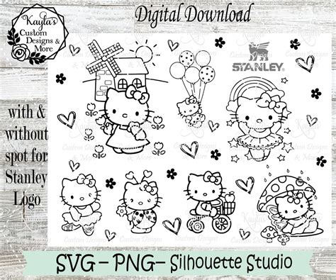 Hello Kitty V2 Svg Tumbler Template Digital Download