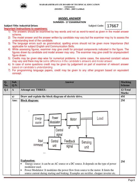2017 Summer Model Answer Paper Pdf Power Inverter Electric Motor