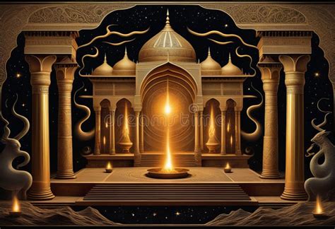 Unveiling The Secrets Of The Temple Of The Secret Fire Stock Illustration Illustration Of