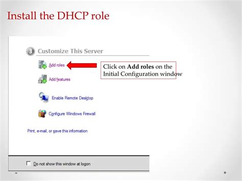 Ppt Installing A Dhcp Server Role On Windows Server 2008 R2 In A Home