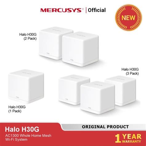 Jual Mercusys Halo H30g Ac1300 Whole Home Mesh Wi Fi System 1 2 3pack 1pack Shopee Indonesia