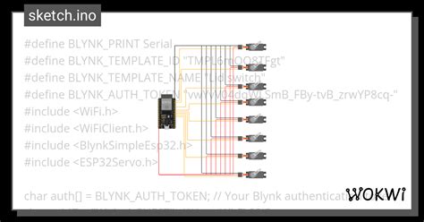 5 Servo Control Remotely Copy Wokwi Esp32 Stm32 Arduino Simulator