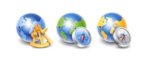 Detailed Globe Icons With Navigation Set PNG Free Vector FreeImages