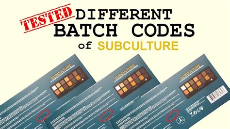 Subculture Palette Different Batch Codes Tested PalsLivesLife YouTube