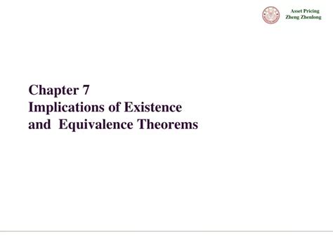 Ppt Implications Of Existence And Equivalence Theorems In Asset Pricing Models Powerpoint