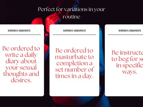 99 Submissive Task Cards Erotic Sex Game For Cuckold Bulls Stags Femdom And Those In The