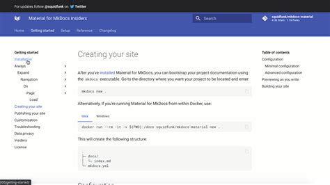 Expand All Navigation Table Of Contents Items · Issue 767 · Squidfunkmkdocs Material · Github