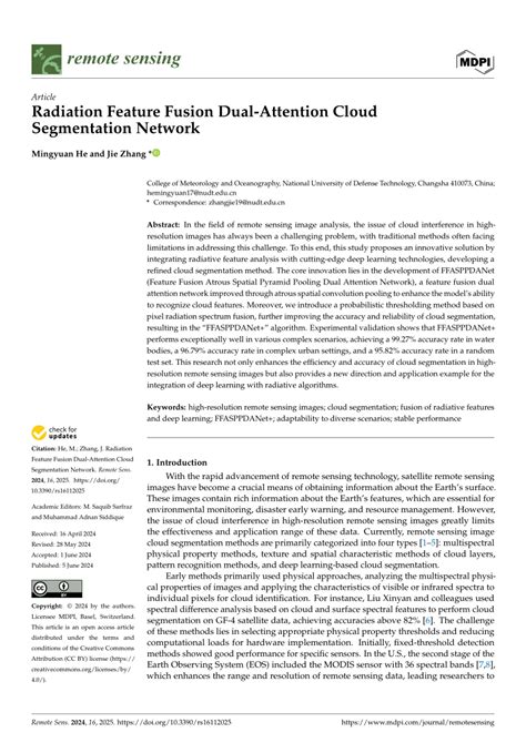 Pdf Radiation Feature Fusion Dual Attention Cloud Segmentation Network