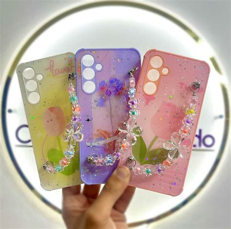 Capa Para Celular Acrilica Estampas Femininas Com Suporte Strap Flor Capas No Atacado