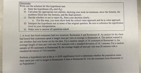 Solved Directions Write Out The Solution For This
