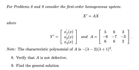Solved For Problems And Consider The First Order Chegg