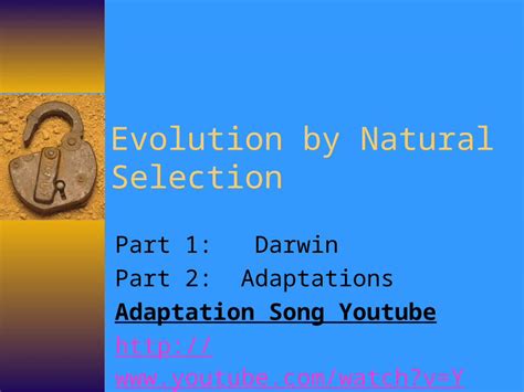 Ppt Evolution By Natural Selection Part 1 Darwin Part 2 Adaptations Adaptation Song Youtube