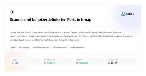 Scannen Mit Benutzerdefinierten Ports In Nmap Labex
