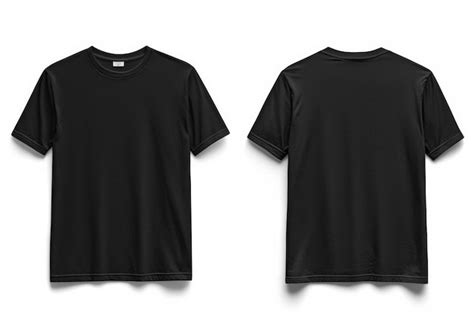 Schwarz T Shirt Mockup Vorder und Rückseite isoliert mit generativer KI erstellt Premium KI