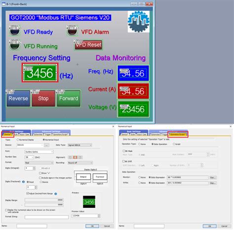 Mitsubishi Hmi Modbus Rtu Siemens V20 Tutorial