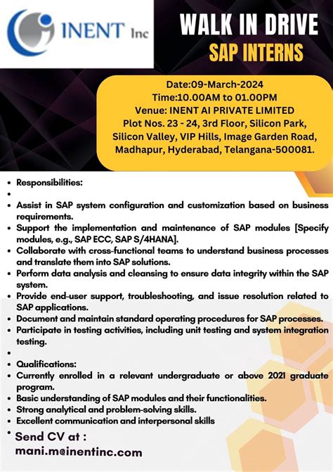 Saurav Bagal On Linkedin Walkindrive Sap Intern Hyderabad Freshersjobs Risetogether